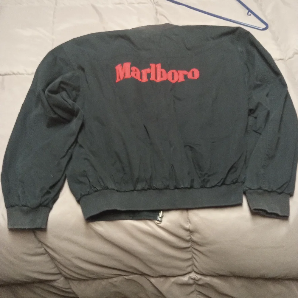 Marlboro | Jackets & Coats | Marlboro Black Jacket With Red Logo | Poshmark